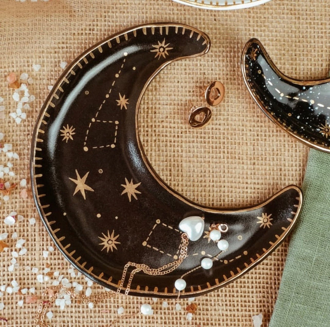 Handmade Ceramic Tray | Half-Moon Elegant Tabletop Accessory – The ...