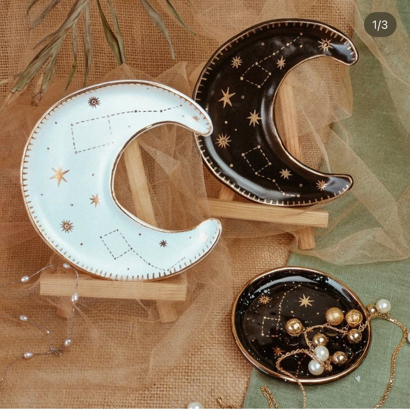 Handmade Ceramic Tray | Half-Moon Elegant Tabletop Accessory – The ...