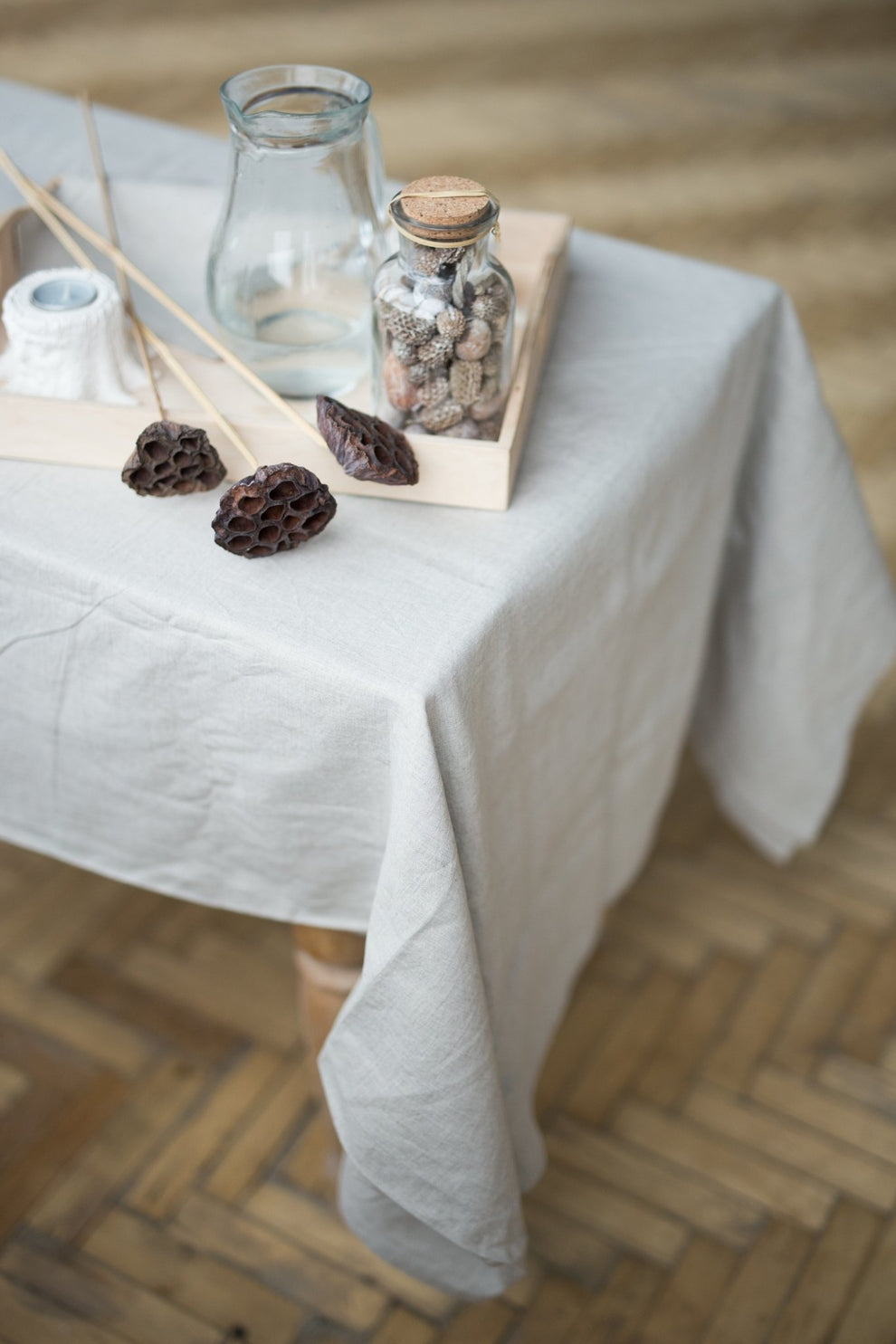 Dine with Elegance with Light Grey Rectangular Linen Tablecloth – The ...